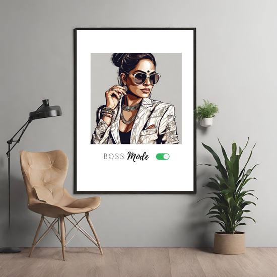 Digital Art - Boss Mode Poster – Bansal Designs