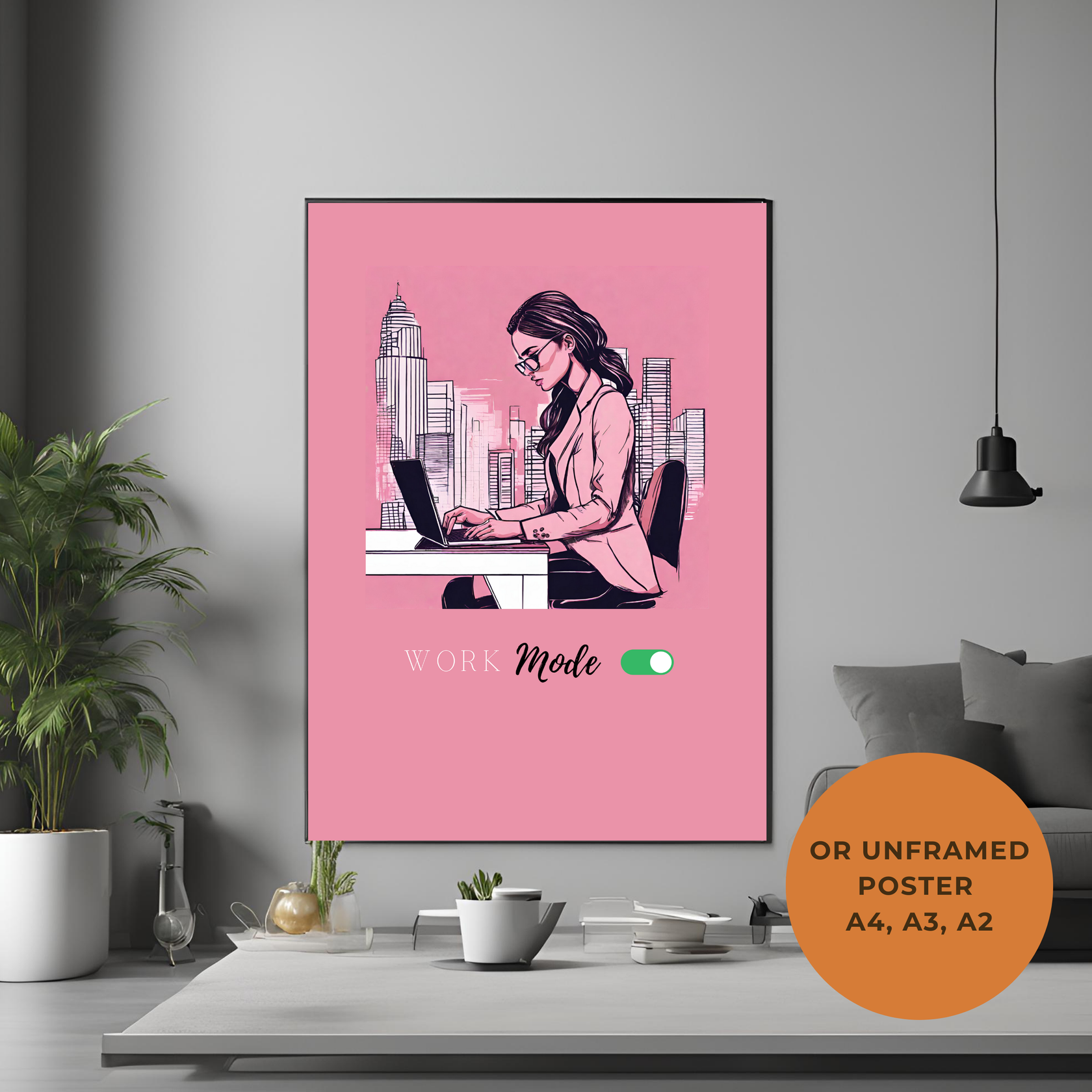 Digital Art - Work Mode Poster – Bansal Designs