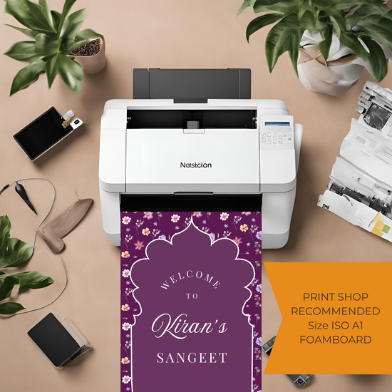 Purple Entrance Board Digital Download - Online Template – Bansal Designs